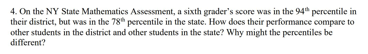 Solved 4. On the NY State Mathematics Assessment, a sixth | Chegg.com