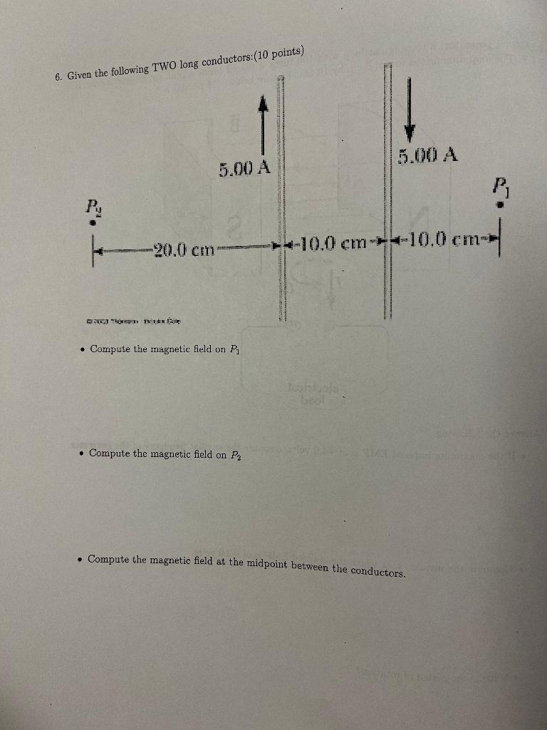 Solved 1. A VERY long conductor carrying a current of 15.0 | Chegg.com