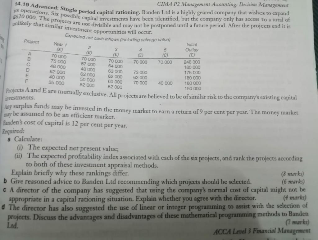 Solved CIMA P2 Management Accounting: Decision Management | Chegg.com