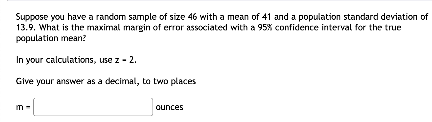 Solved Suppose you have a random sample of size 46 with a | Chegg.com