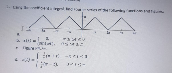 Solved 2. Using the coefficient integral, find Fourier | Chegg.com