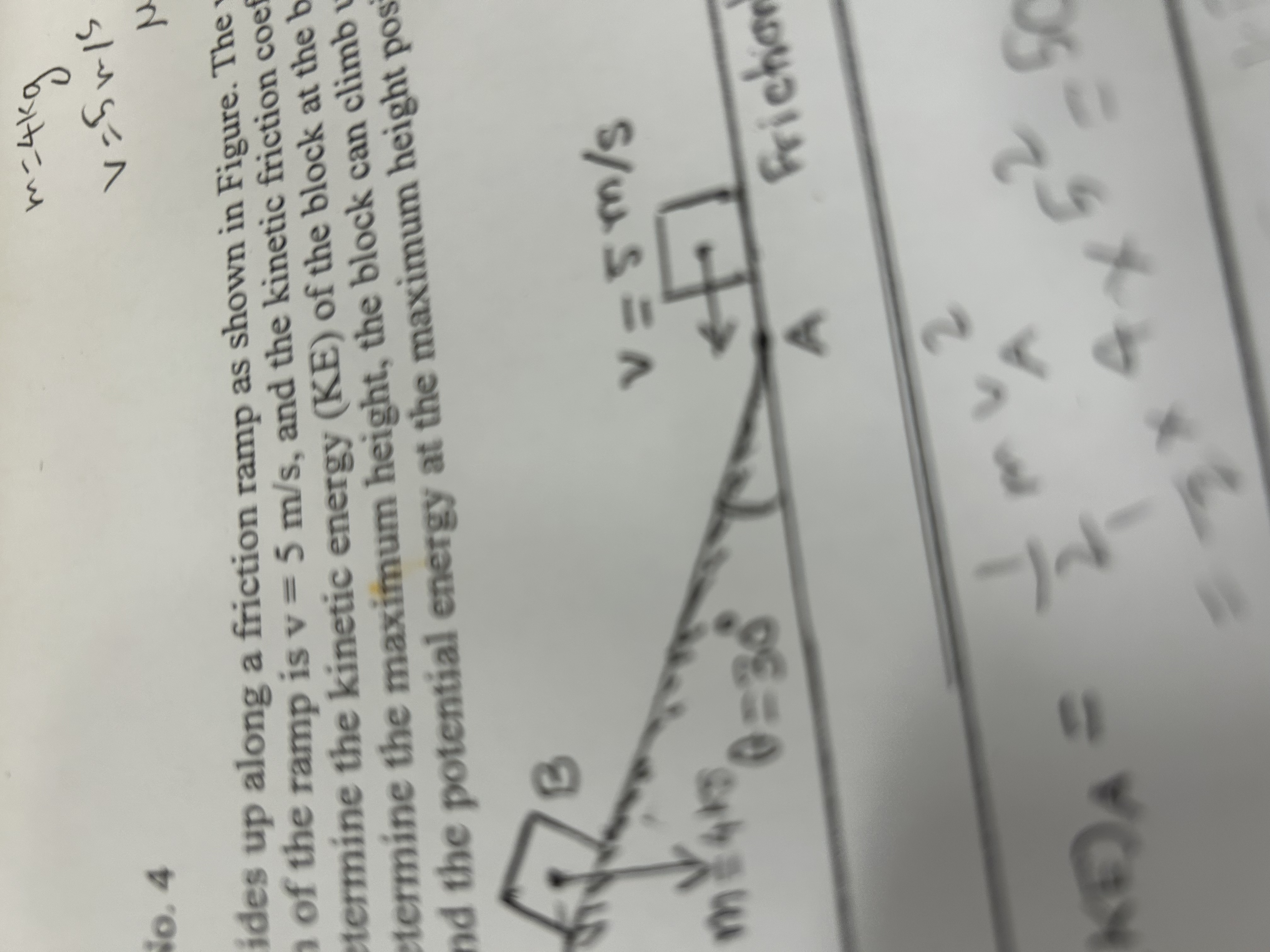 Solved A block slides up along a friction ramp .the velocity | Chegg.com