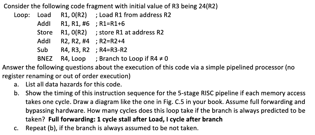 Solved Consider the following code fragment with initial | Chegg.com