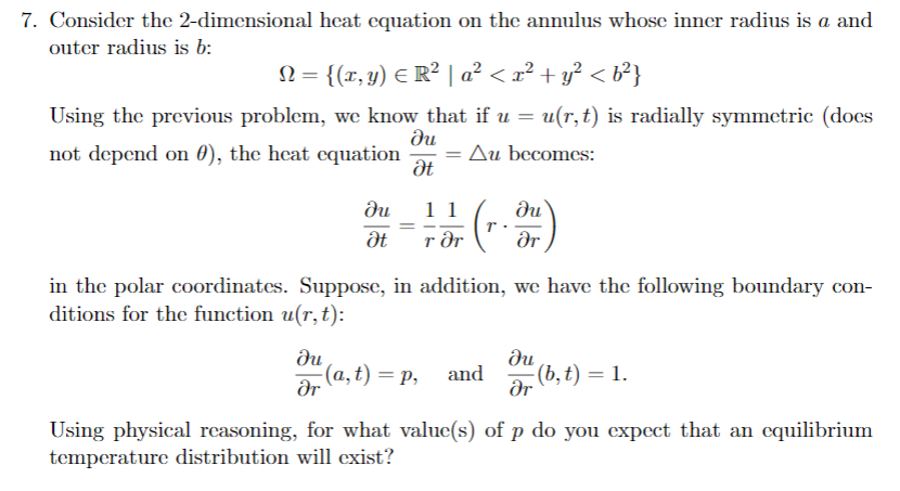 Solved 7. Consider the 2-dimensional heat equation on the | Chegg.com