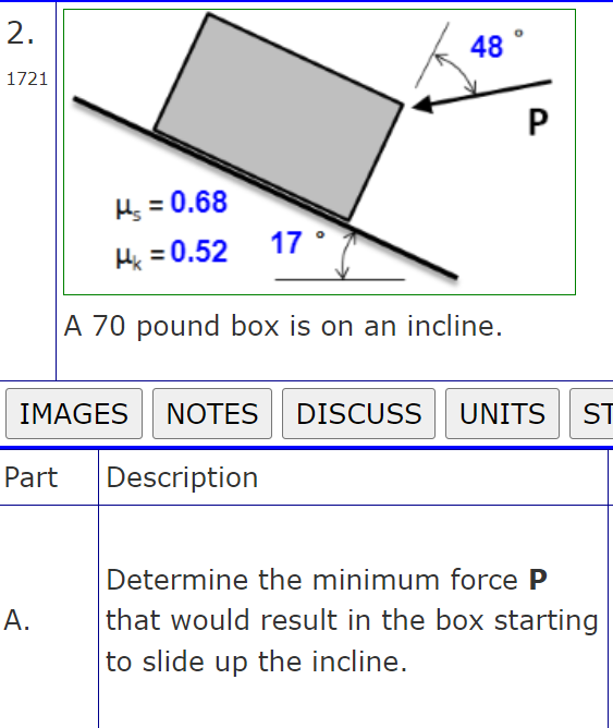 Solved A 70 pound box is on an incline. | Chegg.com