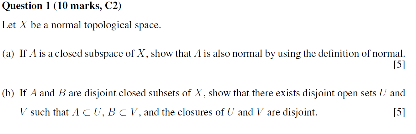 Solved Question 1 (10 marks, C2) Let X be a normal | Chegg.com