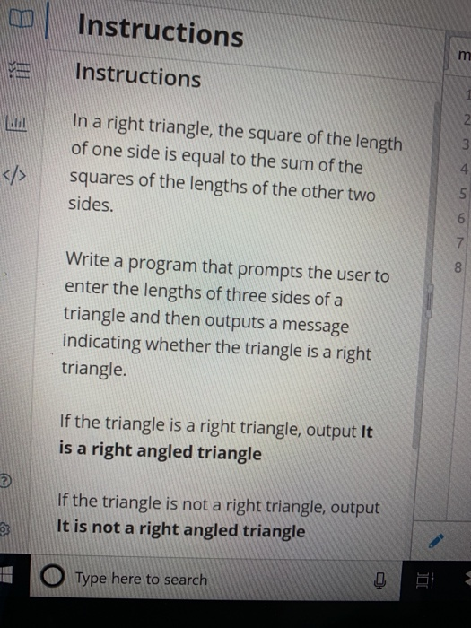 Solved Instructions Instructions In a right triangle, the | Chegg.com