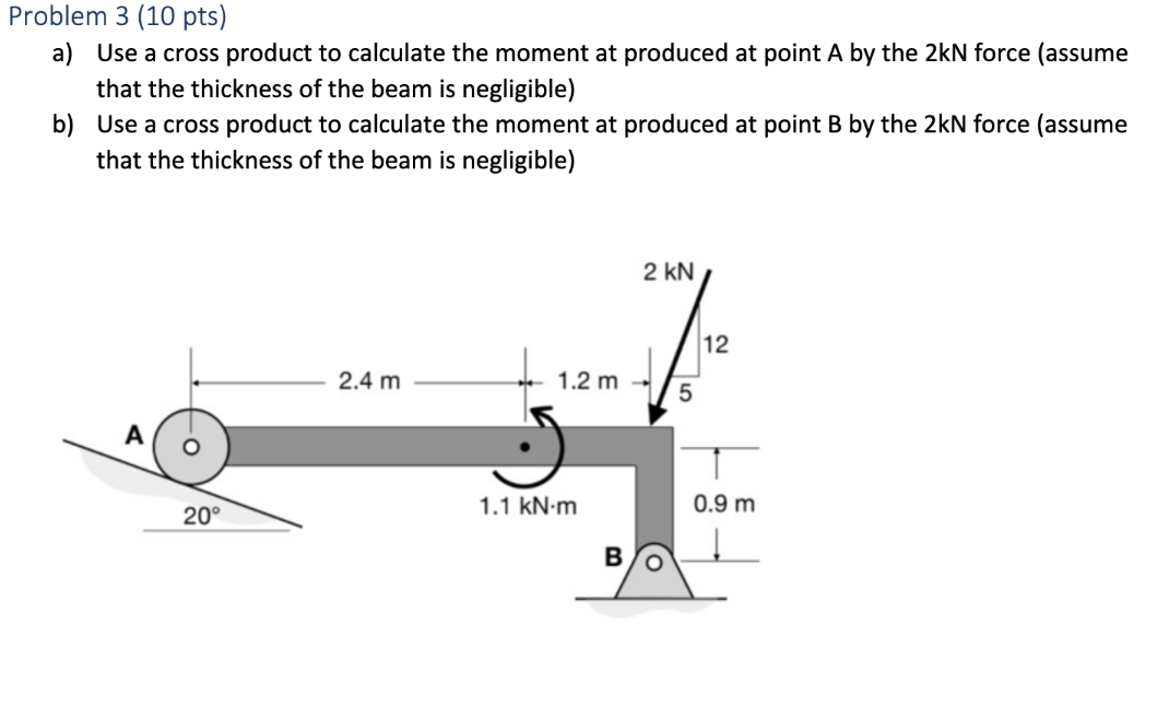 Solved a) Use a cross product to calculate the moment at | Chegg.com