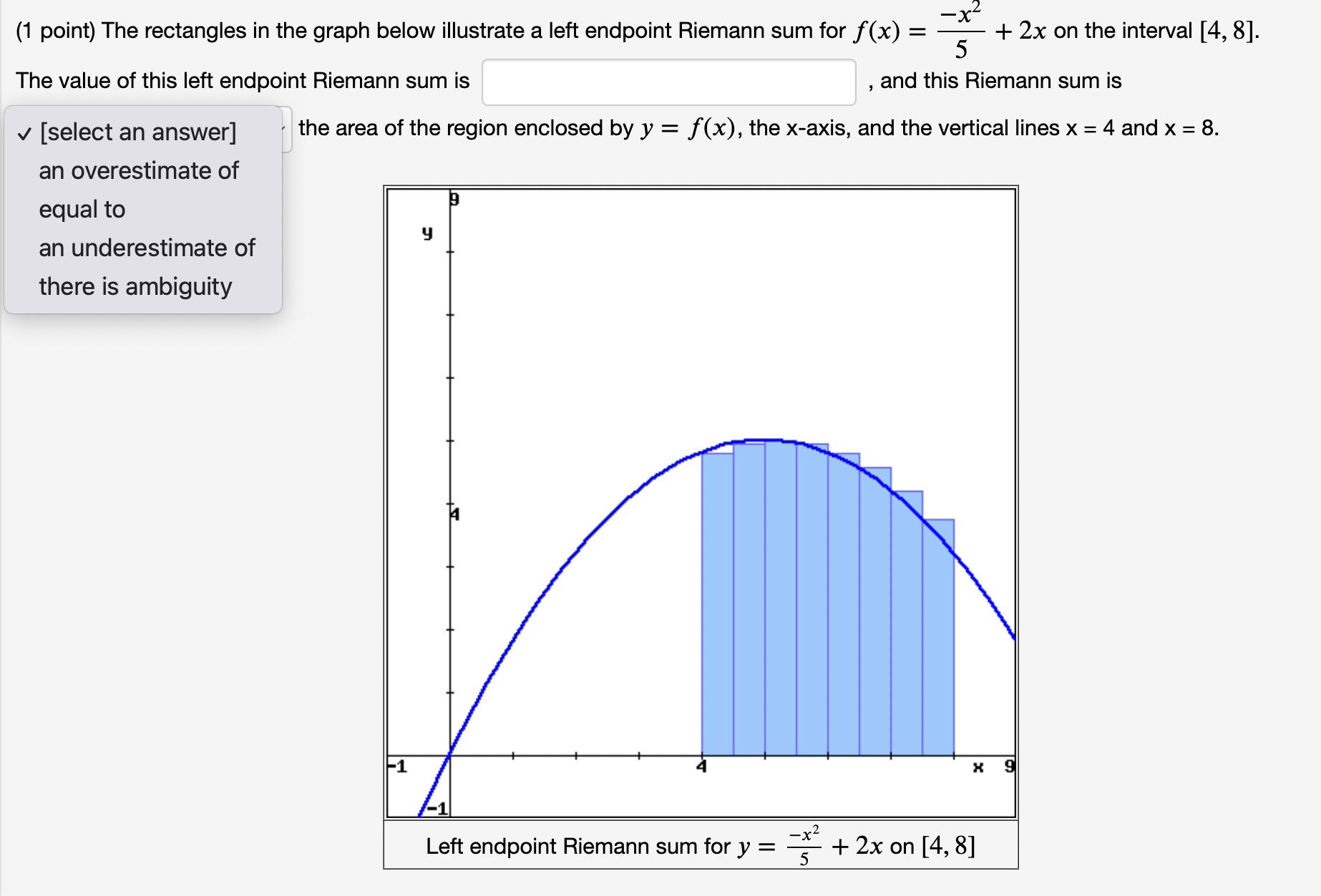 Solved (1 ﻿point) ﻿The rectangles in the graph below | Chegg.com