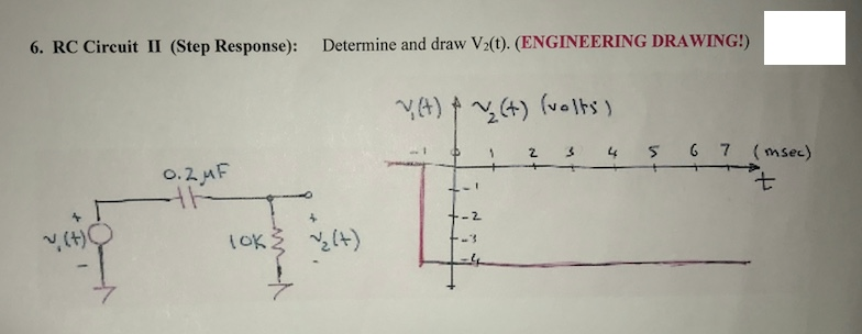Solved 6. RC Circuit II (Step Response): Determine and draw | Chegg.com