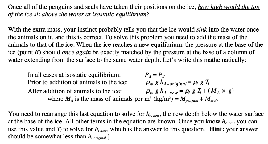 Solved Figure 1. A floating iceberg in cross section. At | Chegg.com