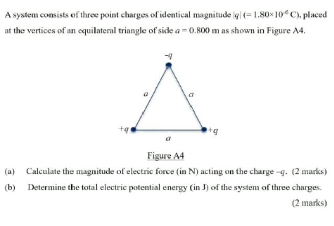 Solved A system consists of three point charges of identical | Chegg.com