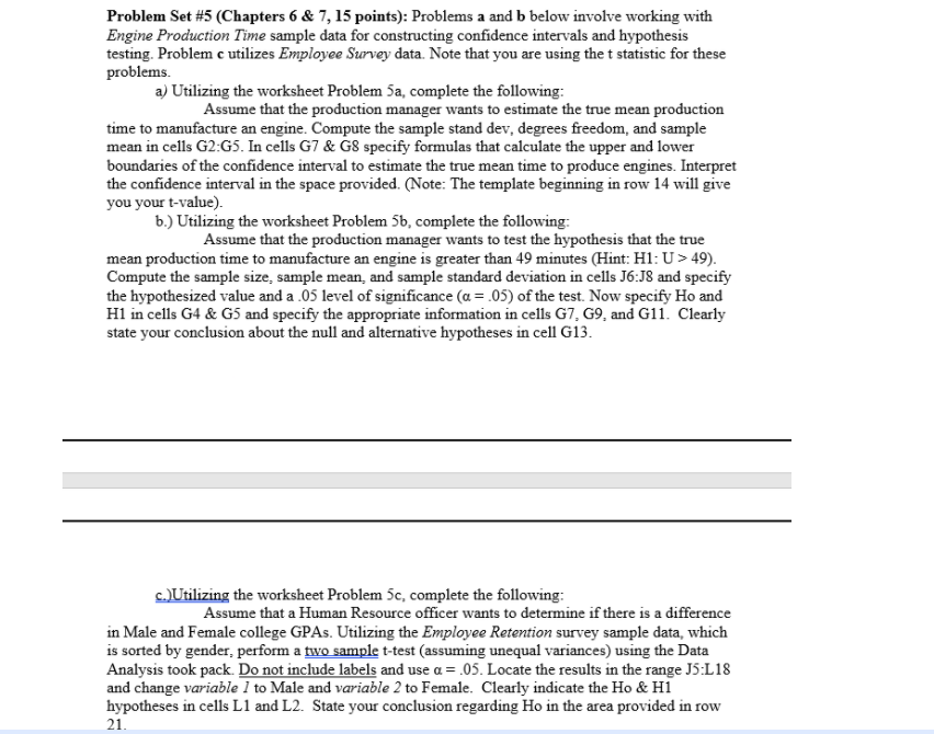Problem Set #5 (Chapters 6 & 7, 15 points): Problems | Chegg.com