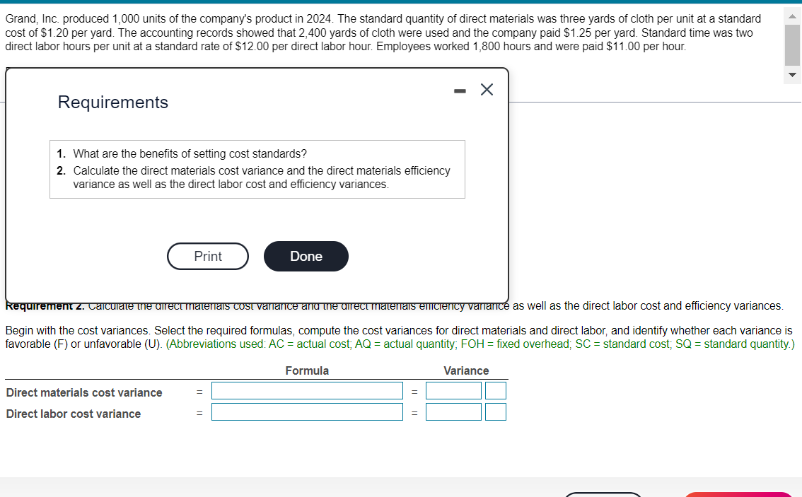 Solved Calculate the direct materials cost variance and the | Chegg.com