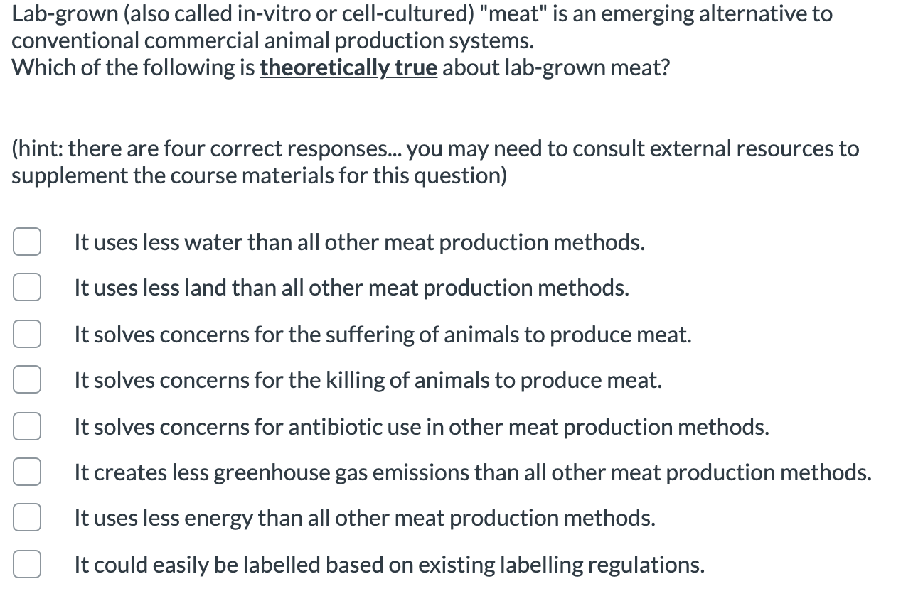 Solved Social sustainability of animal production systems | Chegg.com