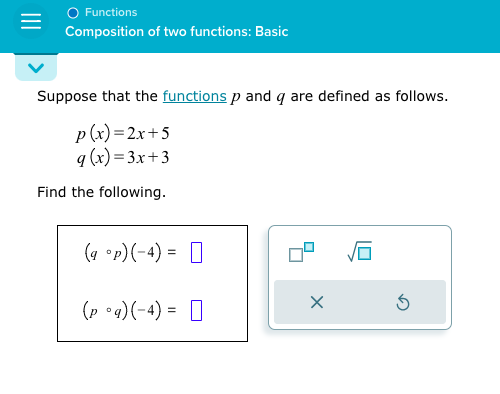 Solved Suppose that the functions p and q are defined as | Chegg.com