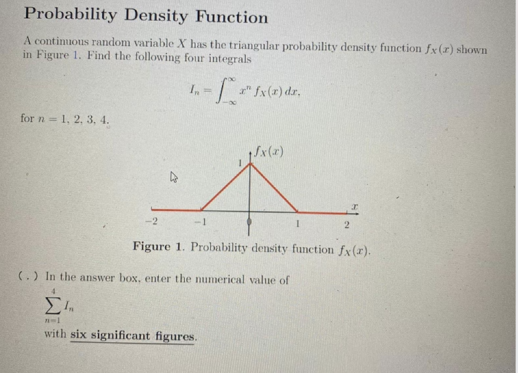 Solved Probability Density Function A continuous random | Chegg.com