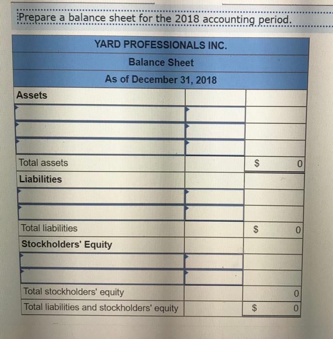 Solved Yard Professionals Inc. experienced the following | Chegg.com