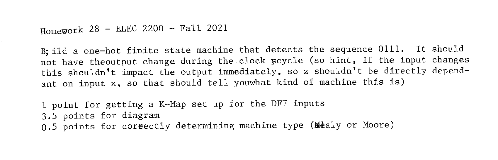 Solved build a one-hot finite state machine that detects the | Chegg.com