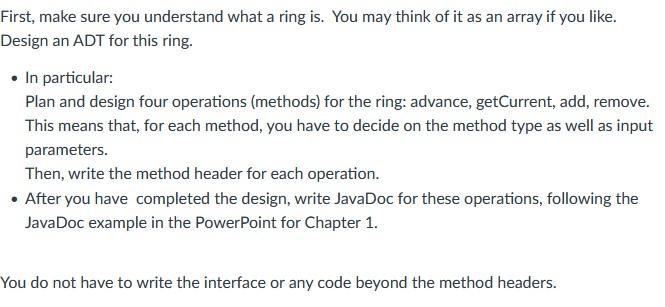 Solved First, make sure you understand what a ring is. You | Chegg.com
