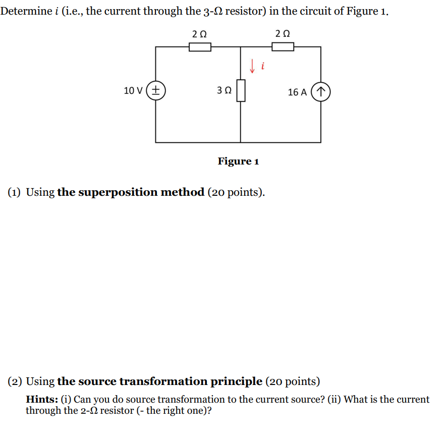 Solved Determine i (i.e., the current through the 3−Ω | Chegg.com