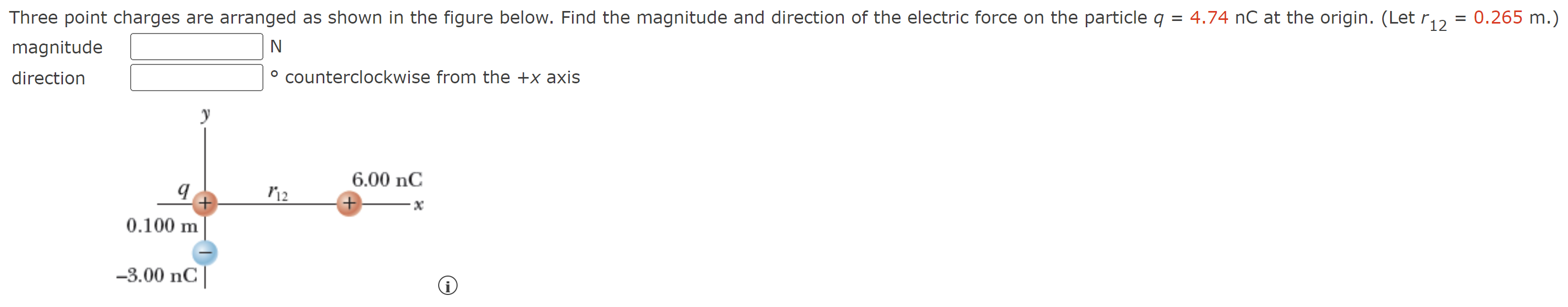 Solved Three point charges are arranged as shown in the | Chegg.com