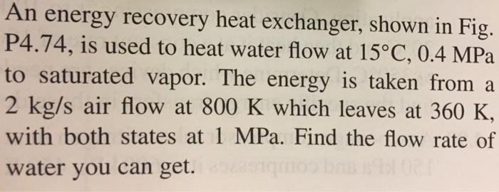 Solved An energy recovery heat exchanger, shown in Fig. | Chegg.com
