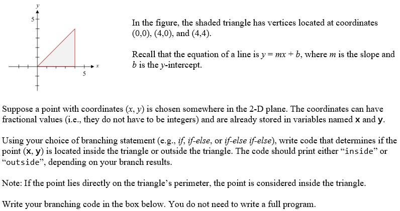Solved S In the figure, the shaded triangle has vertices | Chegg.com