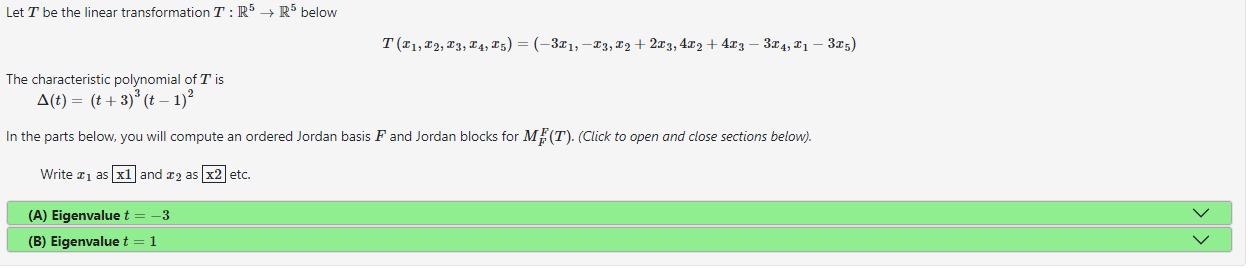 Solved Let T ﻿be the linear transformation T:R5→R5 | Chegg.com