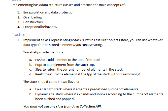 Solved Implementing basic data structure classes and | Chegg.com