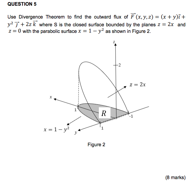 Solved QUESTION 5 Use Divergence Theorem to find the outward | Chegg.com