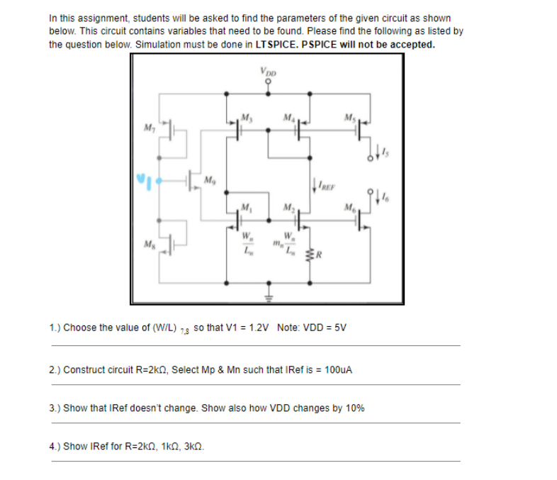 Solved One must draw this circuit in ltspice. Than pick | Chegg.com