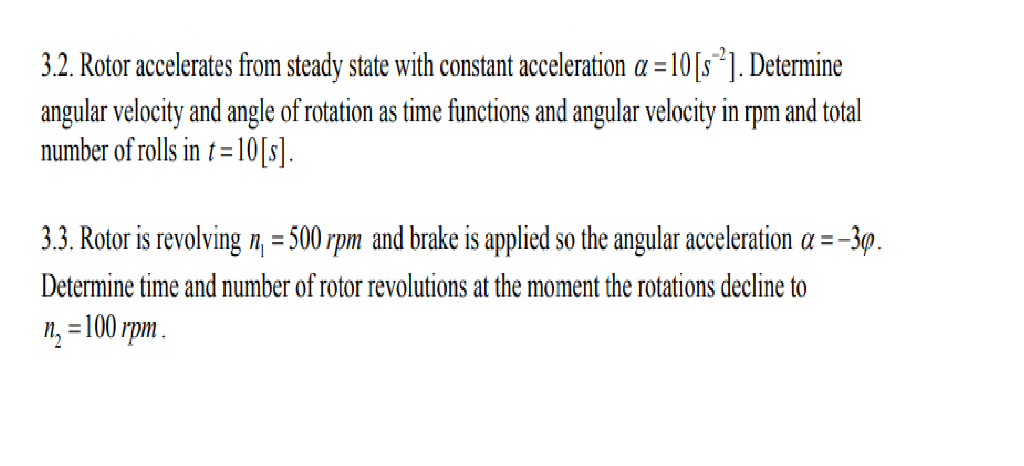 Solved 3.2. Rotor accelerates from steady state with | Chegg.com