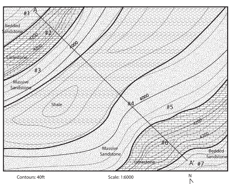 Solved Exercise : Constructing a geologic cross-section with | Chegg.com