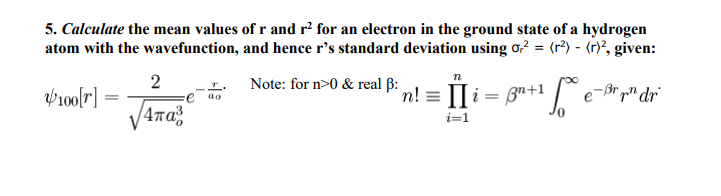 Solved 5. Calculate the mean values of r and r2 for an | Chegg.com