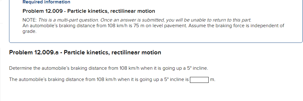 Solved Required informationProblem 12.009 - ﻿Particle | Chegg.com