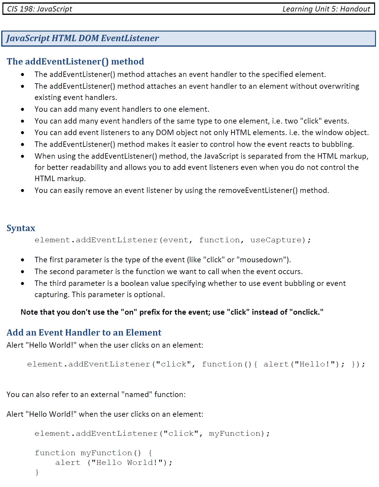 Unit 5 JavaScript - Dom Event and Dom Elements - Just | Chegg.com