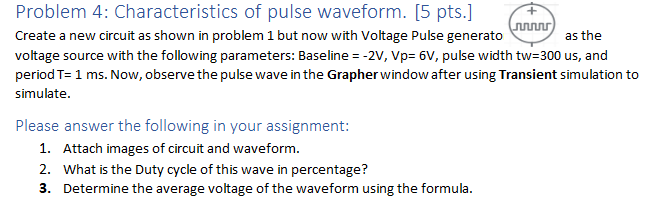 Solved Problem 1: Characteristics of AC sinusoidal waveform | Chegg.com