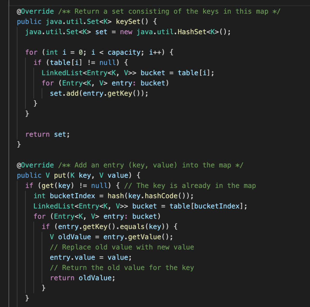 Solved In the text you will find a custom Map interface to | Chegg.com