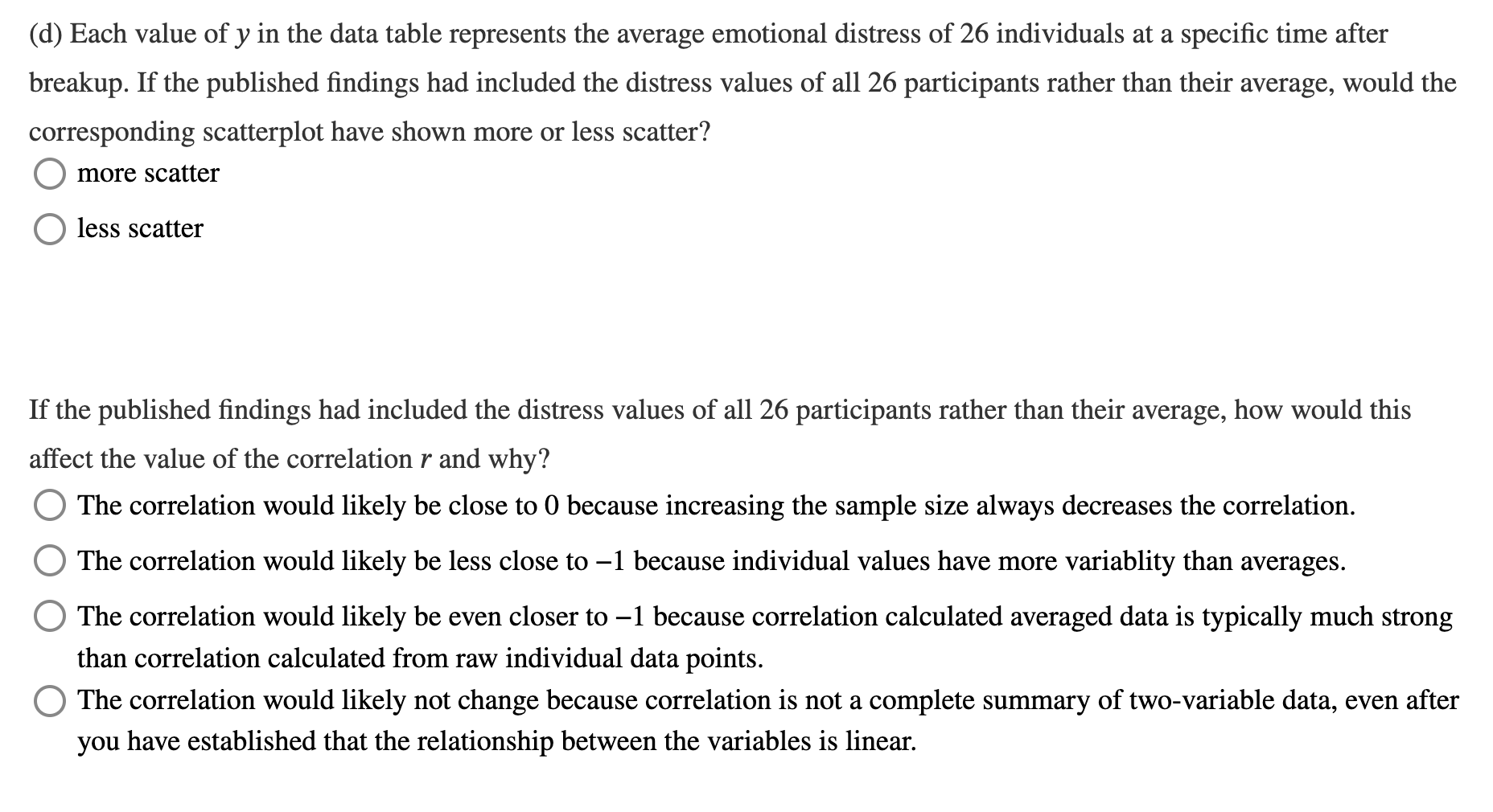 Solved Choose the correct explanatory variable. gender time | Chegg.com