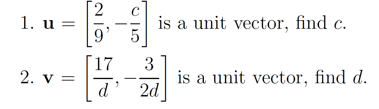 Solved (9 points) Question 2 : Normalize the vector u= -7 | Chegg.com