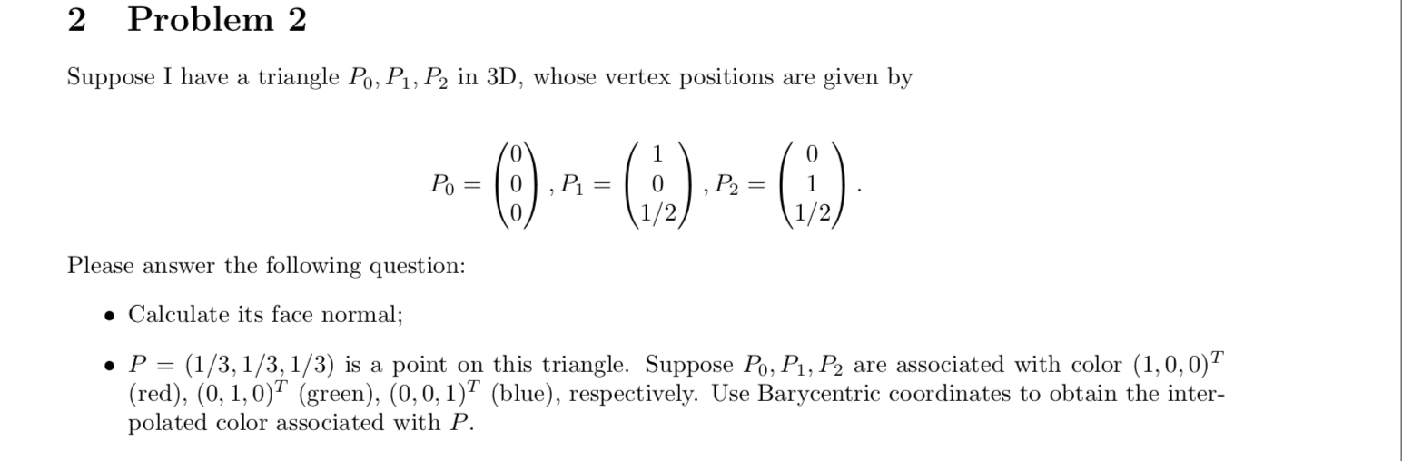 2 Problem 2 Suppose I have a triangle Po, P1, P2 in | Chegg.com
