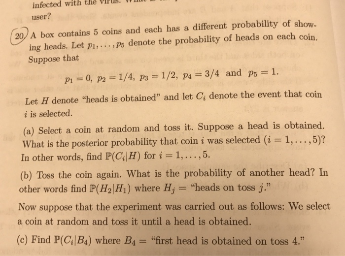 Solved A box contains 5 coins and each has a different | Chegg.com