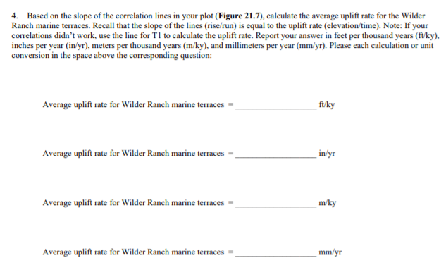 Part B. Sea Level Curve Correlations and Calculating | Chegg.com