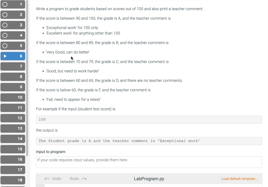 Solved 1 Write a program to grade students based on scores | Chegg.com
