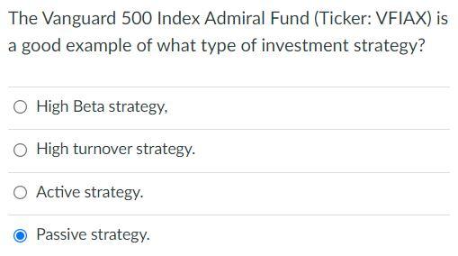 Solved The Vanguard 500 Index Admiral Fund (Ticker: VFIAX) | Chegg.com