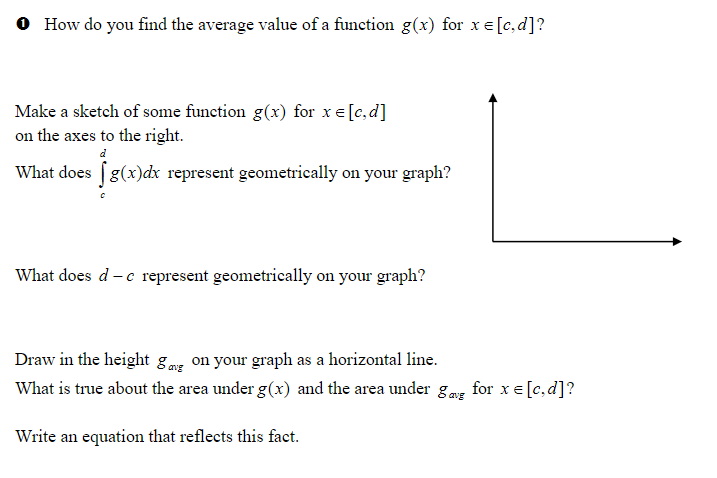 Solved (1) How do you find the average value of a function | Chegg.com