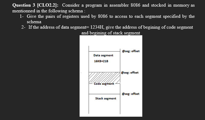 Solved Question 1 [CLO1.2]: Given the following data segment | Chegg.com
