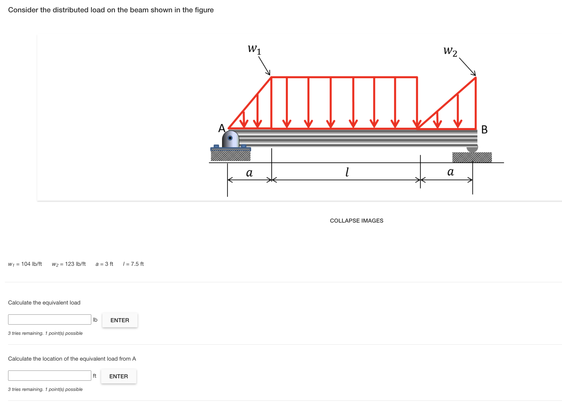 Solved Consider the distributed load on the beam shown in | Chegg.com