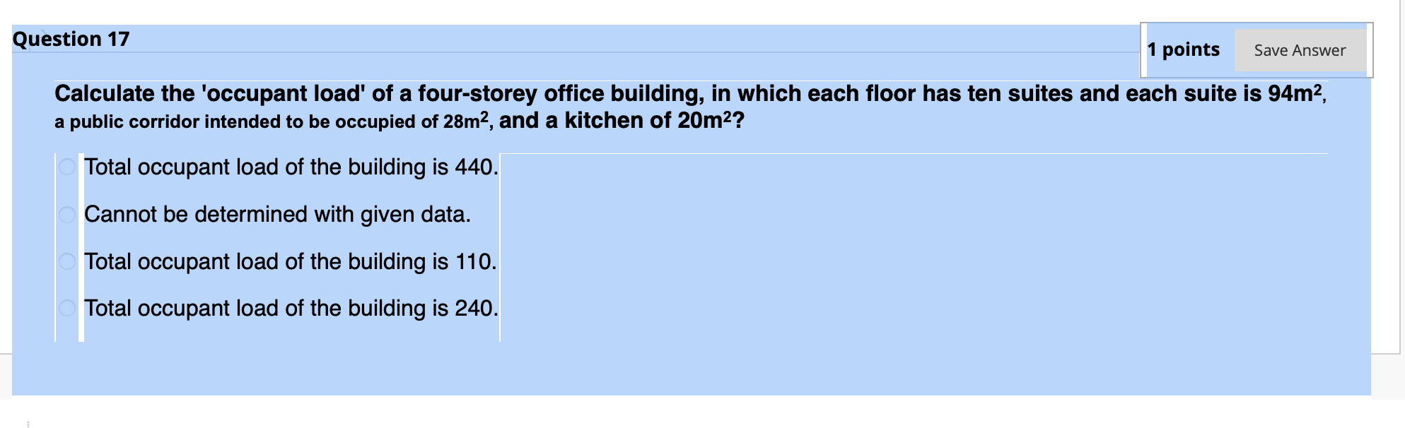 Solved Calculate the 'occupant load' of a four-storey office | Chegg.com